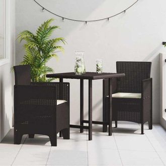 vidaXL Chaise de jardin 2 pcs Marron 53 x 49 x 85 cm pp Vidaxl