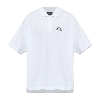 Balenciaga Polo mit gesticktem Logo - - Tops - Herren - Wei&szlig; - M