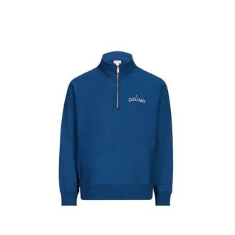 Calvin Klein Sweatshirt col zipp&eacute; en coton m&eacute;lang&eacute;