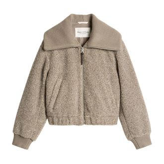 Marc O'Polo L&auml;ssiger Blouson mit markantem Strickkragen - - Jackets - Damen - Braun - M