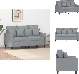 vidaXL 2-Sitzer-Sofa Hellgrau 120 cm Stoff - Couch - 2-Sitzer Sofa - Wohnzimmersofa - Grau Sofa - Modernes Sofa
