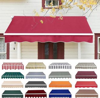 Generic Markisenstoff Markise Mit Volant Markisenbespannung Ersatzstoff,Uv-Best&auml;Ndig 50+ Sonnenschutz Wasserabweisend, Einfache Montage Balkon Markise,08,(13x