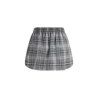 Miu Miu Womens Gray Cotton Mini Skirt
