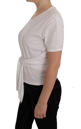 Dolce & Gabbana Womens White Cotton Silk T-Shirt
