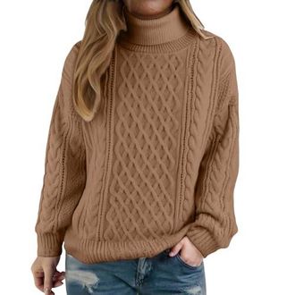 Generic Pulls &agrave; col roul&eacute; pour femme UK - Pulls dhiver chauds en maille c&acirc;bl&eacute;e &agrave; col roul&eacute; - Pulls &agrave; col roul&eacute; tricot&eacute;s - Pulls pour les f&ecirc;tes - Pulls doux et