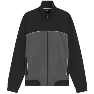 HUGO BOSS Trainingsjacke f&uuml;r Herren, Kontrastpaspel (Schwarz)