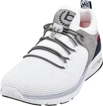 Bugatti Homme Baskets sportives avec mousse à mémoire de forme au design sportif, lacets élastiques, respirantes, Blanc, 43 EU