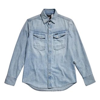 G-Star Homme, Chemises, Bleu, Taille: M Chemise en Denim Slim Fit avec D&eacute;tails Uniques