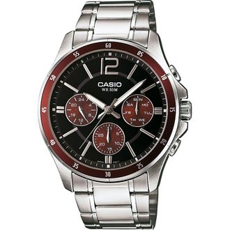 Casio Kollektion Herren Silberuhr MTP-1374PD-5AVEF