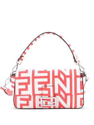 Fendi x Marc Jacobs Baguette NM Bag Printed Leather Medium shoulder bag - Rouge