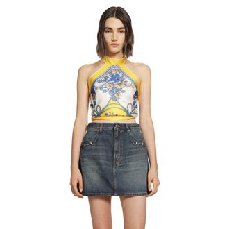 Gucci Printed Silk Twill Top
