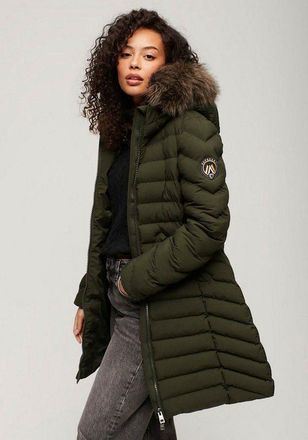 Superdry Steppjacke FUJI FAUX FUR HOOD MID LENGTH