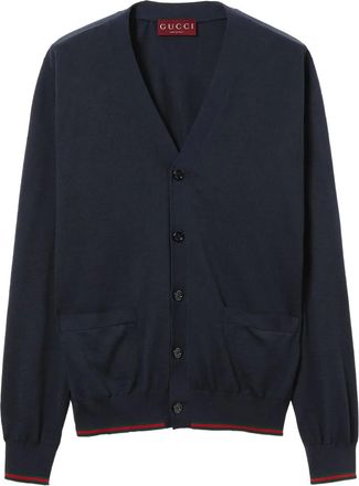 Gucci Cardigan mit V-Ausschnitt - Blau
