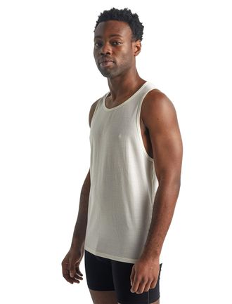 Icebreaker Herren Anatomica Tank Top - Sporttop - Merinowolle Unterwäsche - Snow, XXL