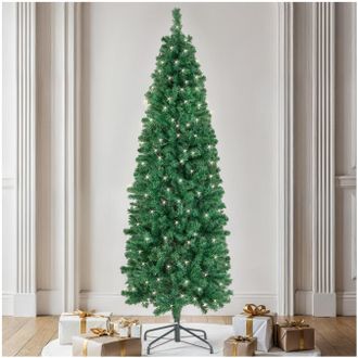 TecTake LED k&uuml;nstlicher Weihnachtsbaum mit Beleuchtung 150 cm, Christbaum mit Lichterkette + 8 Lichtmodi, k&uuml;nstlicher Tannenbaum, naturgetreu, viel Volumen, f