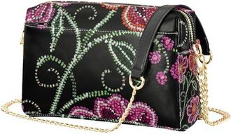 Mnsruu Sacs à bandoulière pour femme, sac à main en cuir à fleurs