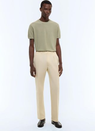 Fursac Pantalon &eacute;lastiqu&eacute; en gabardine de coton - Taille XL - Homme