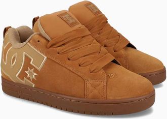 DC Court Graffik - Leder-Sneaker in Braun-Rot