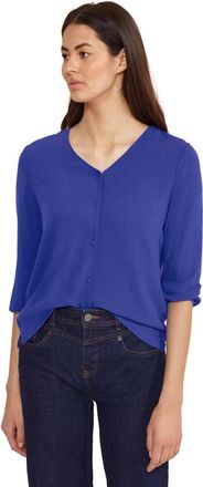 Street One Damen T-Shirt im Materialmix intense royal blue 40