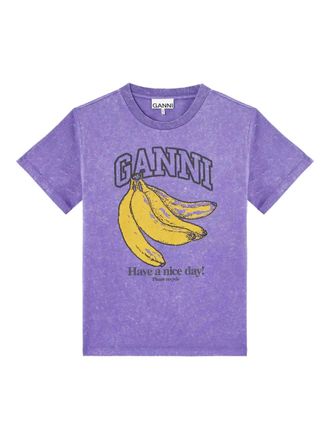 Ganni t-shirt &agrave; imprim&eacute; graphique - Violet
