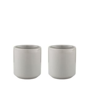 Stelton Core Thermobecher, 2er Becher, Kaffeebecher, Kaffee Tasse, Steinzeug, Hellgrau, 200 ml, 1140-1