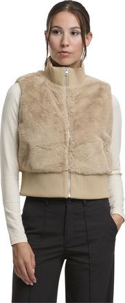 Urban Classics Damen Weste Ladies Cropped Faux Fur Vest, kurz geschnittene Damenweste aus Kunstfell, Größen XS - XL