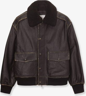 Dunst Unisex leather jacket with removable collar - DUNST - gender_Man