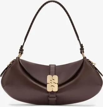 Ganni Sac marron B-Kat Port&eacute; &Eacute;paule En Cuir Recycl&eacute; - Pour Femme