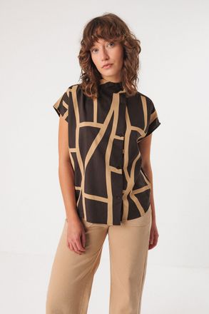 SKFK Damen vegan Hemd Zihara Braun