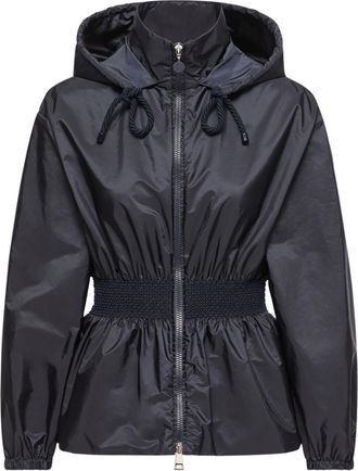 Moncler Moncler Liriope Hooded Rain Jacket, Women, Blue, Size: 00
