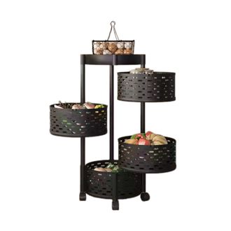 Generic Küchenwagen drehbar - Mehrstöckiger Lagerwagen für platzsparende Organisation in Wohnzimmer, Bad, Büro