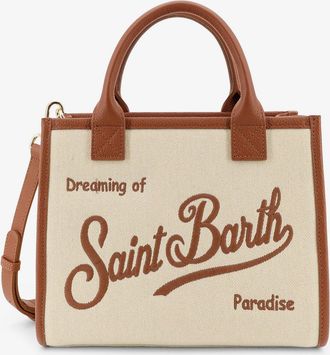 MC2 Saint Barth Midi canvas vanity bag with embroidered logo on the front - MC2 SAINT BARTH - gender_Woman