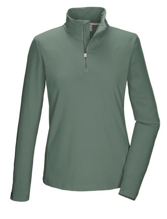 Killtec Damen Funktionsshirt/Fleeceshirt mit Stehkragen und Rei&szlig;verschluss KSW 70 WMN FLX SHRT, gr&uuml;ngrau, 40, 43464-000