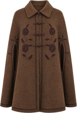 Antik Batik Willow Cape - Femme - Vestes - Brun - Taille: 36 FR