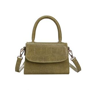 Generic Sac à main messager pour femme en cuir coloré sac vintage simple sac à bandoulière pour lécole, Vert, Taille unique