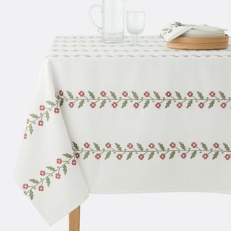 La Redoute Interieurs Nappe En Coton Lavé Brodé Auvray