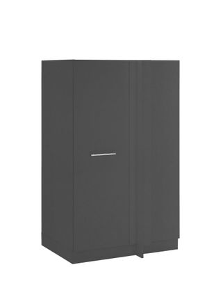Möbelando Eckschrank >LAUNDREEZY< in Anthrazit mit Stangengriff, 100x162x68 cm, höhenverstellbaren Sockelfüßen, Softclose-Tür, abschließbar, ideal für Staubsaug