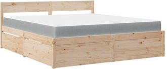 vidaXL Bett mit Schubladen und Matratze 180x200 cm Massivholz Kiefer Vidaxl