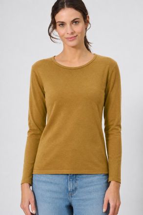 Hempage Hempage Damen vegan Langarmshirt Basic Erdnussbraun