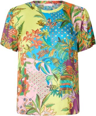 Liu Jo Femme, Tops, Multicolore, Taille: 42 FR Viscose Satin T-Shirt