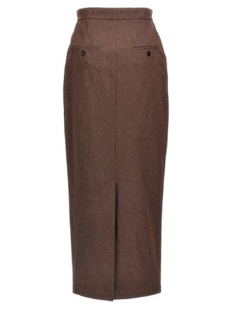 Max Mara Womens Brown Cotton Mini Skirt