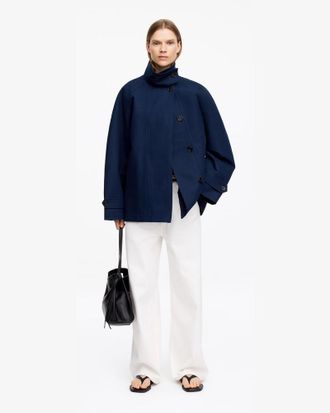 Arket Baumwolljacke Mit Stehkragen -Blau