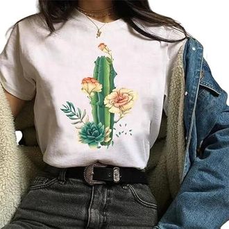 Keephen Western Cactus Impression 3D T-Shirt Femmes Cactus D&eacute;sert Botanique Graphique Tees Randonn&eacute;e Escalade Dr&ocirc;le Manches Courtes Tops