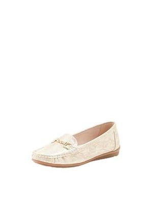 Damart Mocassins avec Boucle Fantaisie Femme Jaune Imprim&eacute; Taille 42