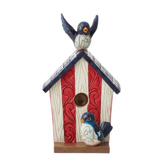 Enesco Jim Shore Heartwood Creek Four Seasons patriotische dekorative Vogelhaus-Figur, 13 cm
