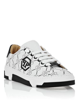 Philipp Plein Low Top Leather Skeakers Matte Monogram