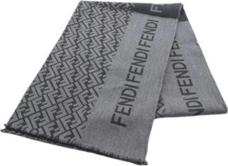 Fendi unisex, Pre-owned, Noir, Taille: ONE Size Foulard en soie Pre-owned
