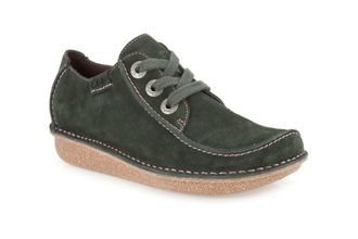 Clarks Damen Funny Dream Sneaker, Dunkelgr&uuml;nes Wildleder, 40 EU