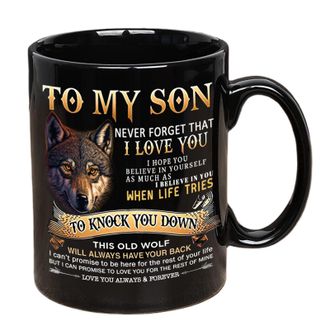 Generico Kaffeetasse f&uuml;r Sohn, 330 ml, klassische Keramik, f&uuml;r Getr&auml;nke, f&uuml;r Geburtstag, Terrasse, Balkon, Au&szlig;enbereich, Garten, Park, Zuhause, Schule, Picknic