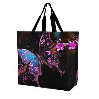 Generic Joli Papillon Sac Courses L&eacute;ger Sacs De Courses D&eacute;contract&eacute; Sac A Main Femmes Pour Voyage Gym Quotidienne